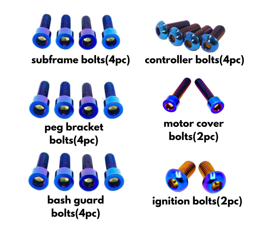 full titanium bolt kits – Tirider